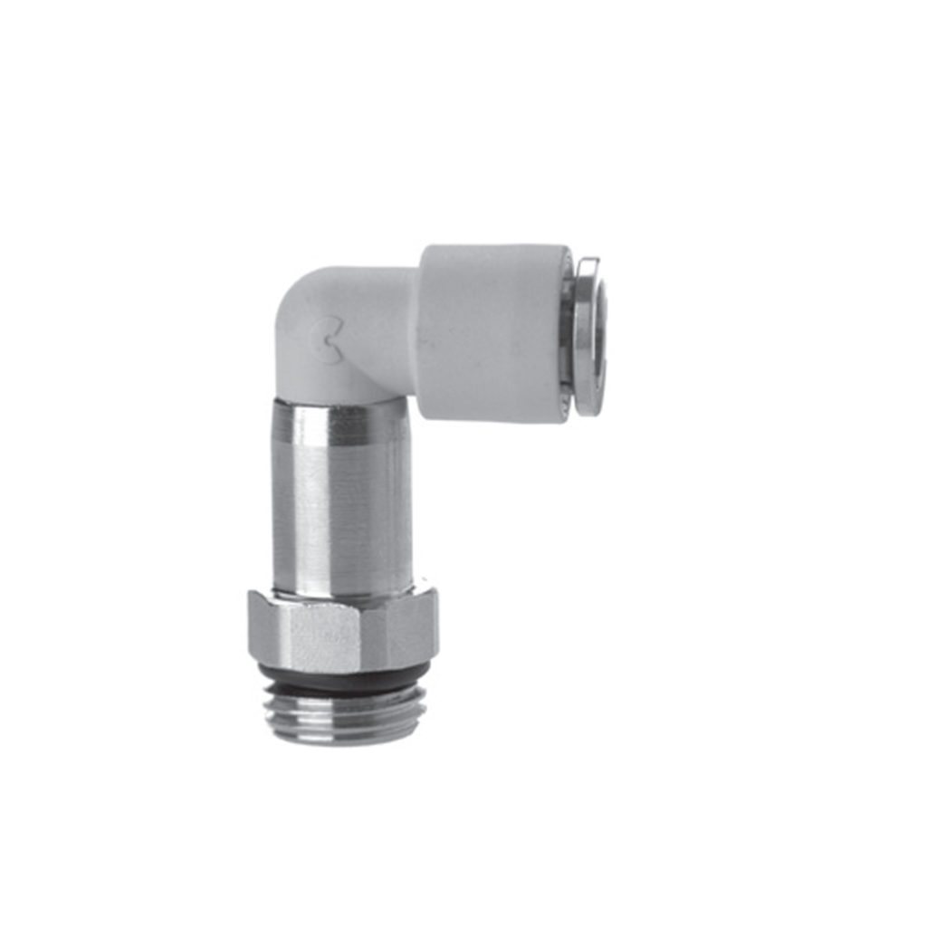 7526 - Long BSP Male Swivel Elbow Connector - Systel Engineering Controls